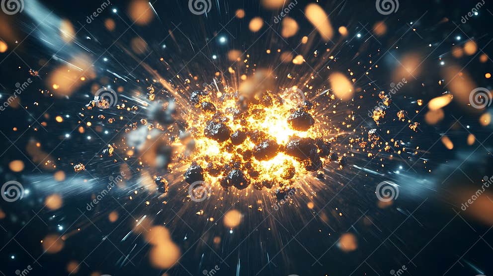 Explosive Atomic Fission Reaction Scattering Particles with Energy ...