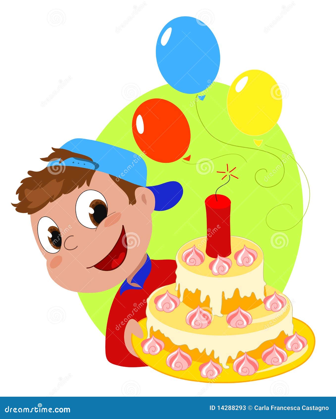 Explosive birthday cake stock vector. Illustration of child - 14288293