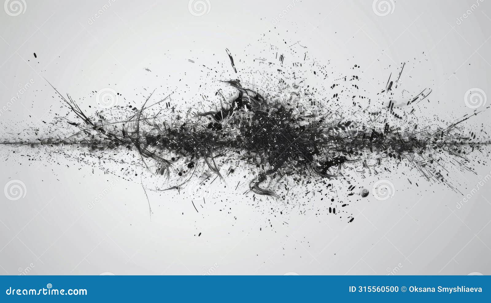 Explosive Black Ink Dispersion on White Background Stock Photo - Image ...