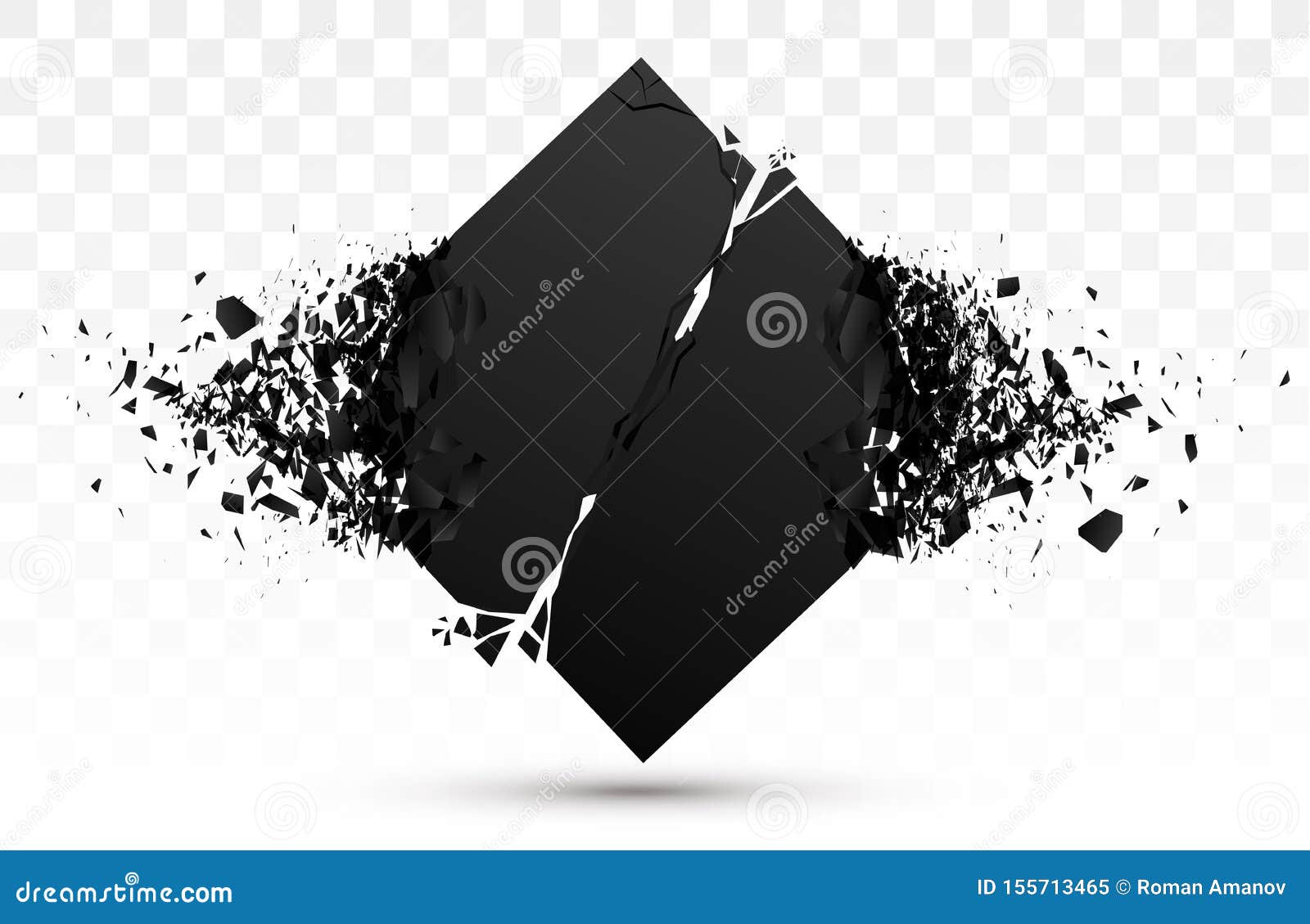 Explosive Black Stone stock vector. Illustration of motion - 155713465