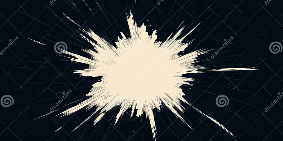 Explosive Black and White Comic Style Burst with Dynamic Lines Stock ...