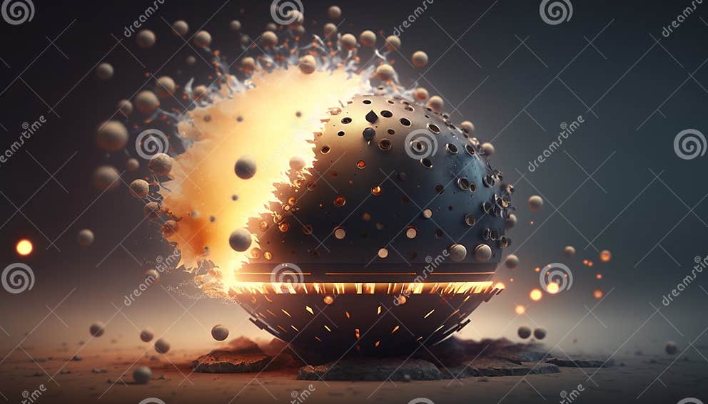 Explosive Blast: Capturing the Moment of a Exploding Ball Bomb Stock ...