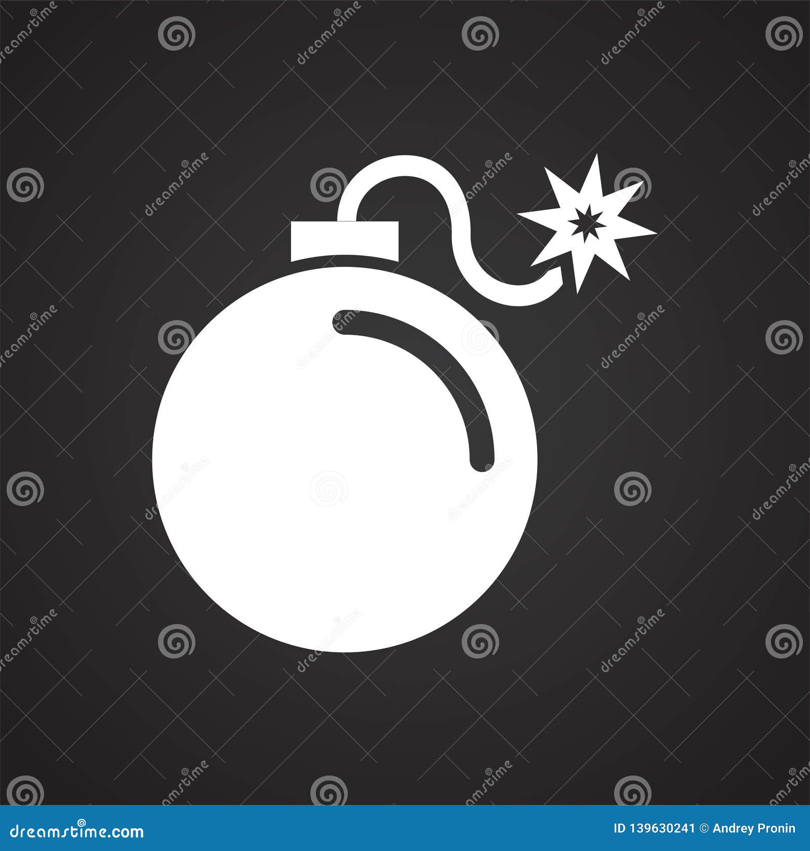 Explosive Bomb Icon on Color Circles White Background for Graphic and ...