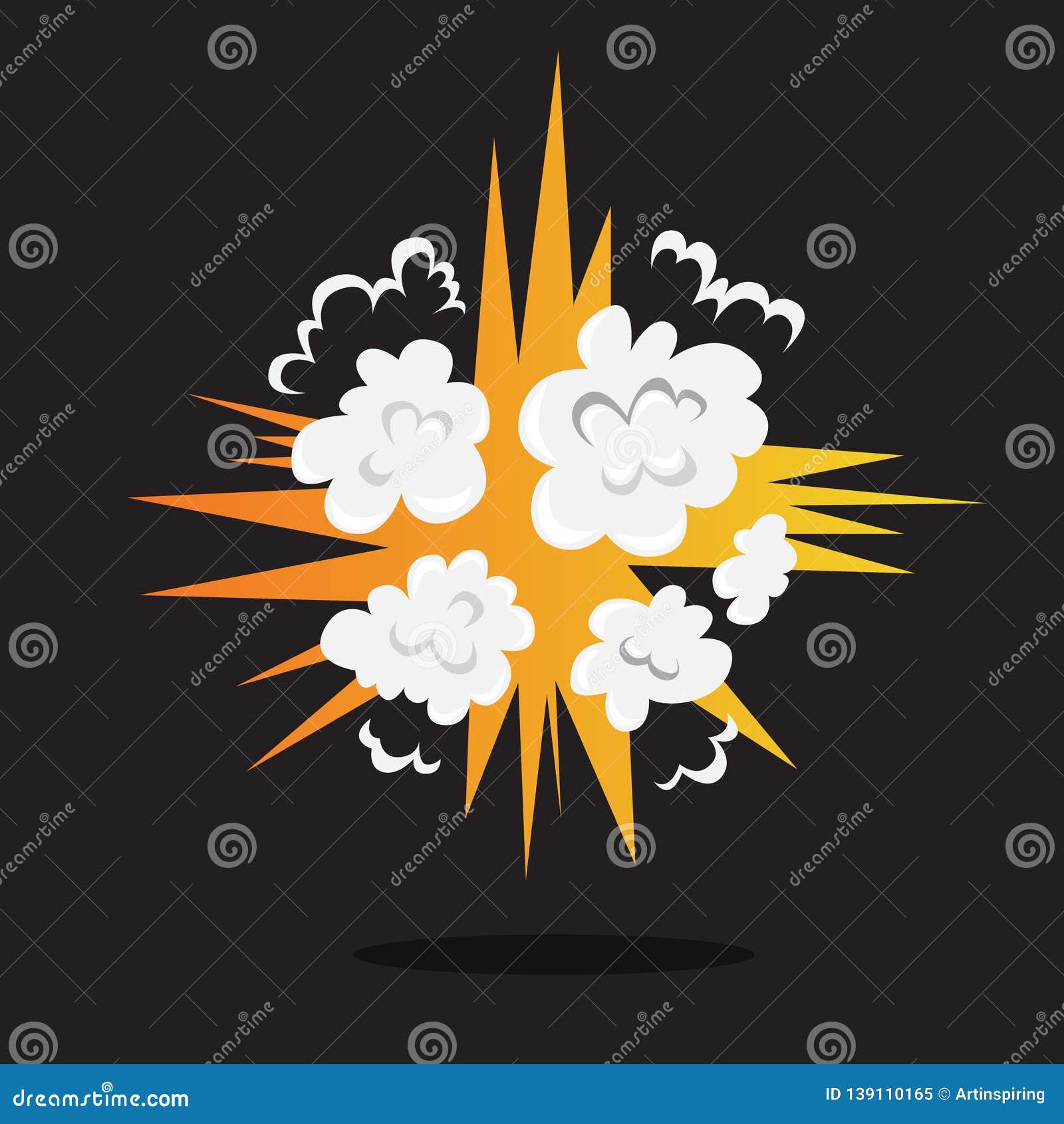 Explosive Boom Effect. Smoke from the Bomb Stock Vector - Illustration ...