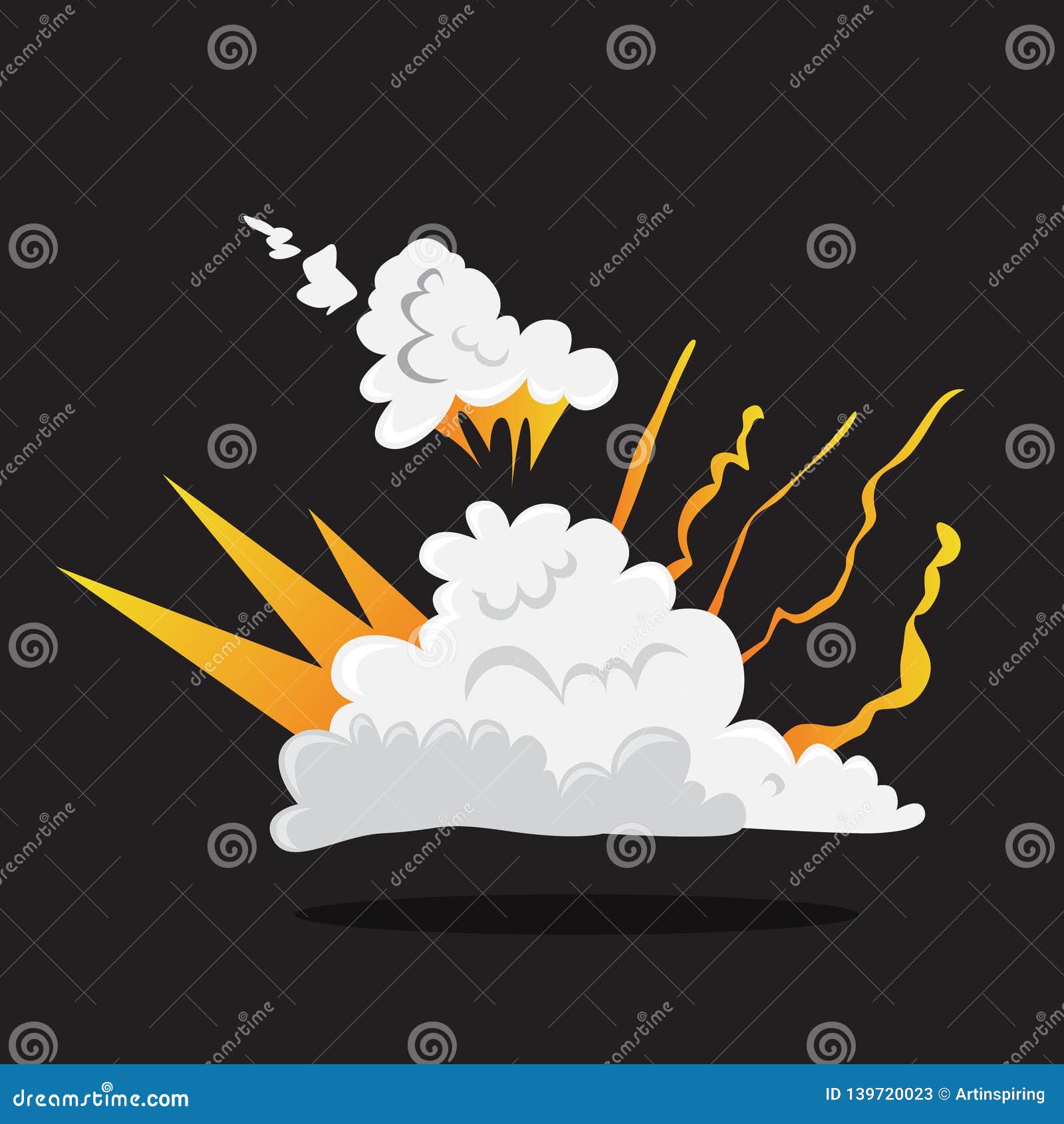 Explosive Boom Effect. Smoke from the Bomb Stock Vector - Illustration ...