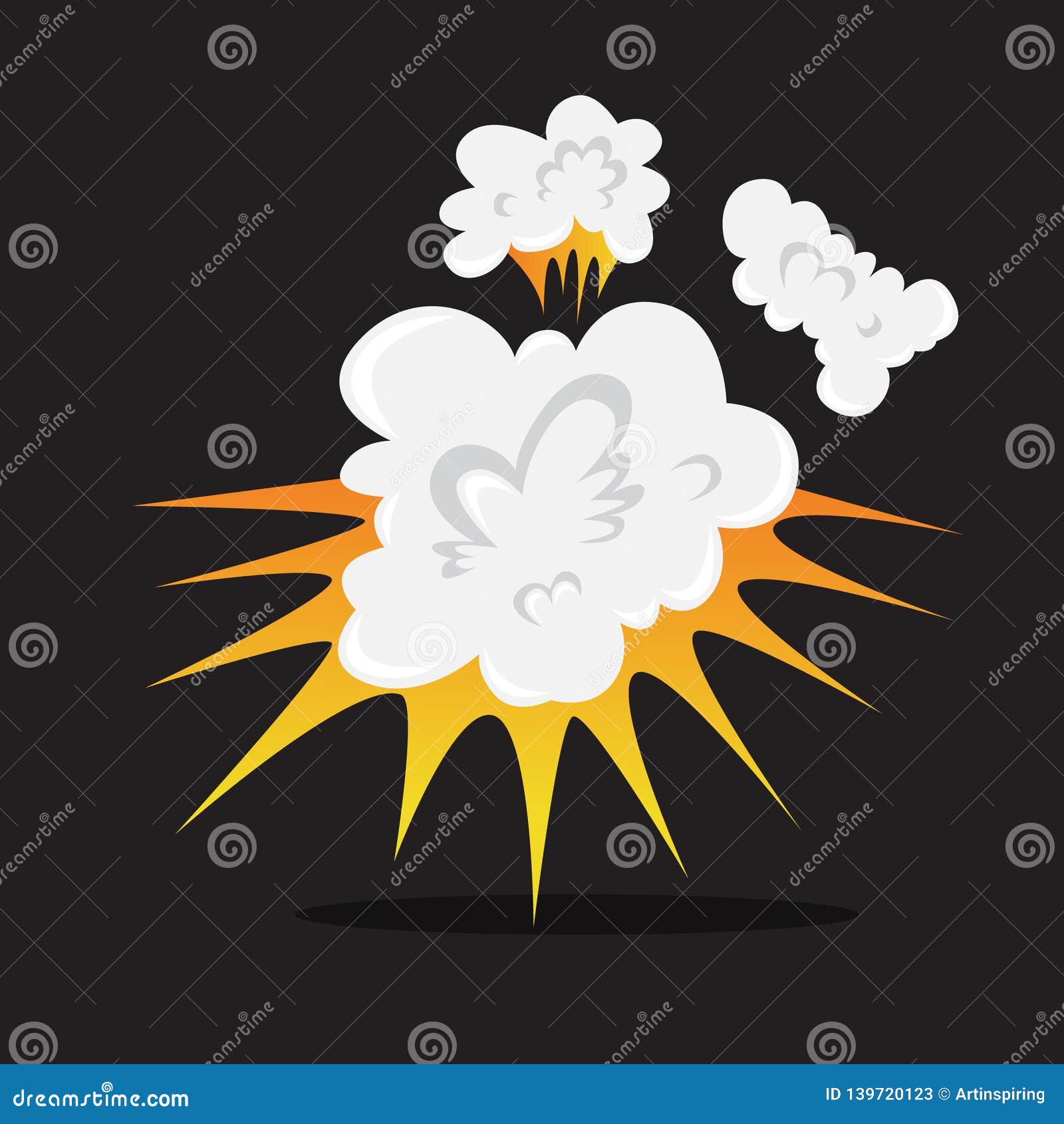 Explosive Boom Effect. Smoke from the Bomb Stock Vector - Illustration ...