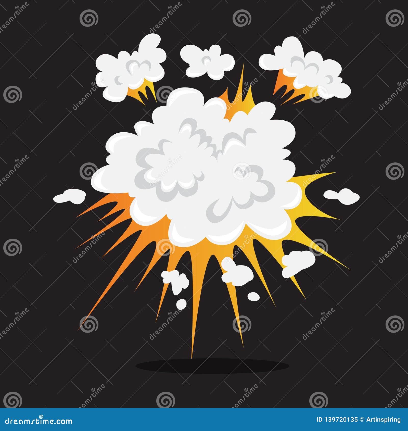Explosive Boom Effect. Smoke from the Bomb Stock Vector - Illustration ...