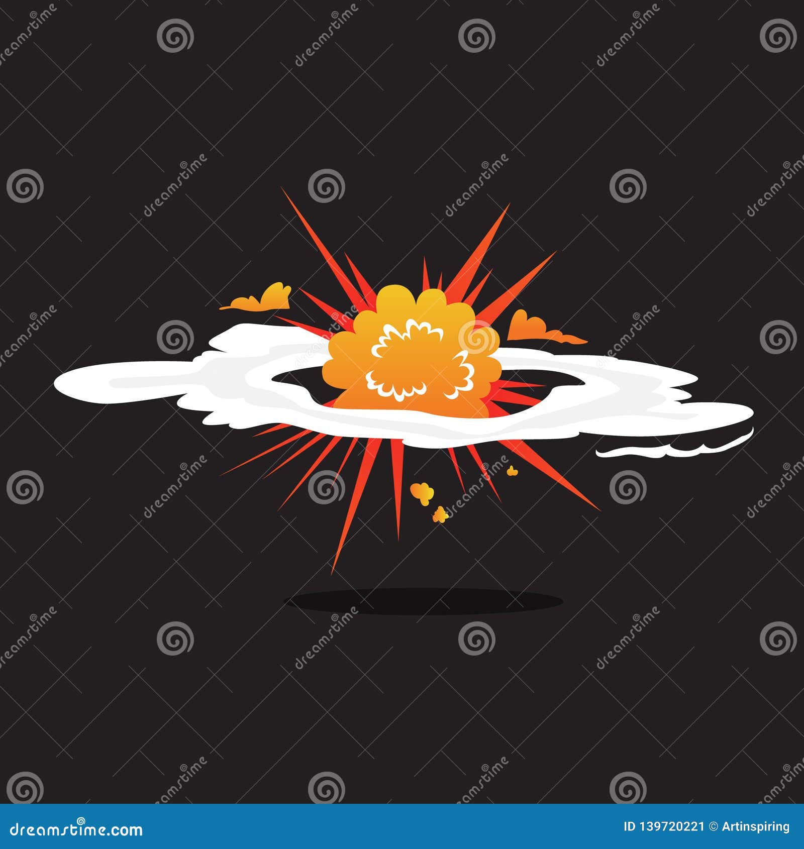 Explosive Boom Effect. Smoke from the Bomb Stock Vector - Illustration ...