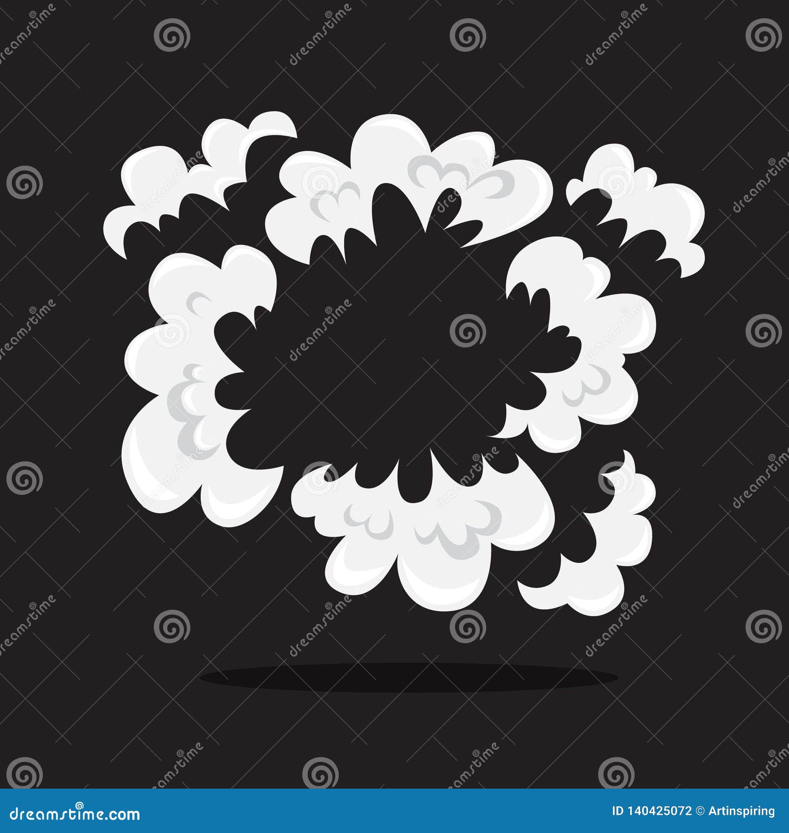 Explosive Boom Effect. Smoke from the Bomb Stock Vector - Illustration ...