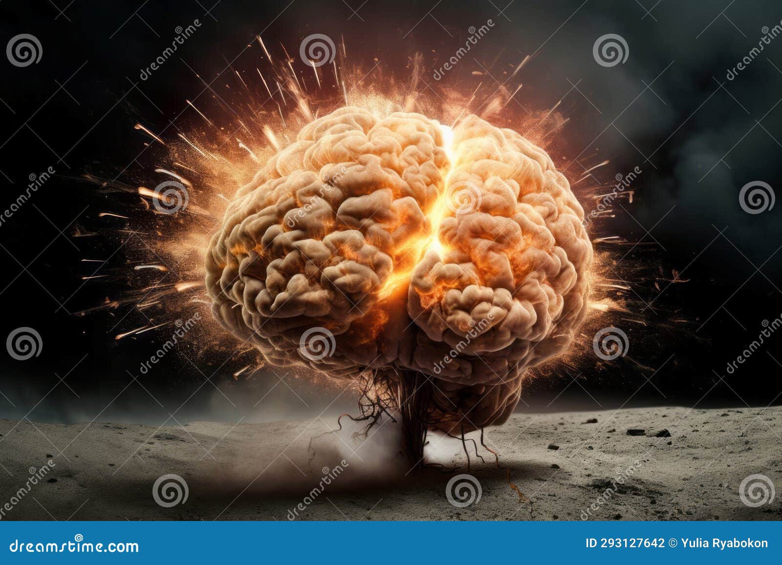 Explosive Brain Revelation. Generate Ai Stock Photo - Image of brain ...