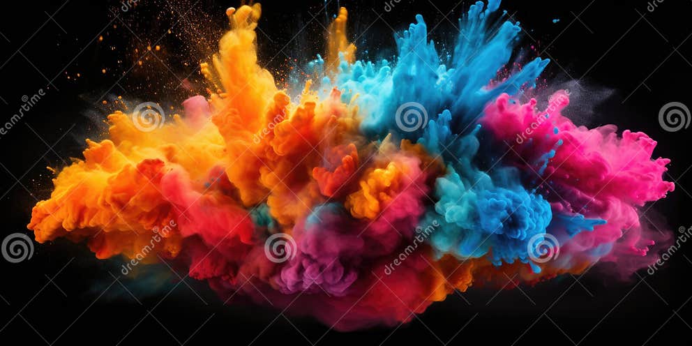 An Explosive Burst of Colorful Powder Creating a Vibrant and Dynamic ...