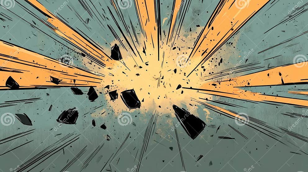 Explosive Burst with Debris and Dynamic Lines Conveying Motion and ...