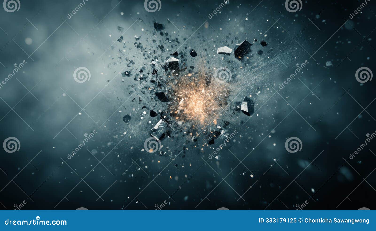 An Explosive Burst of Energy, Scattering Debris in a Dramatic, Smoky ... An Explosive Burst of Energy, Scattering Debris in a Dramatic, Smoky ...