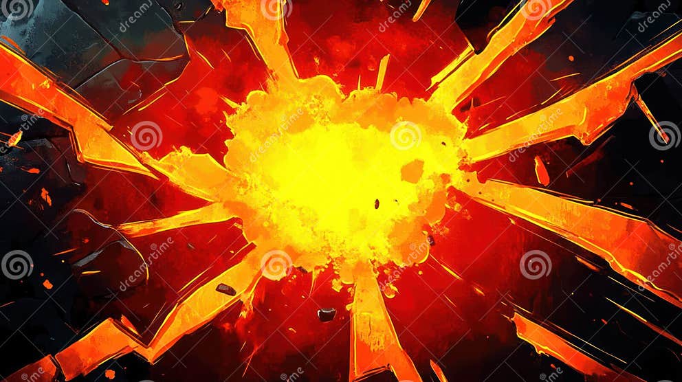 An Explosive Burst of Fire and Debris, Illustrating a Dramatic Eruption ...