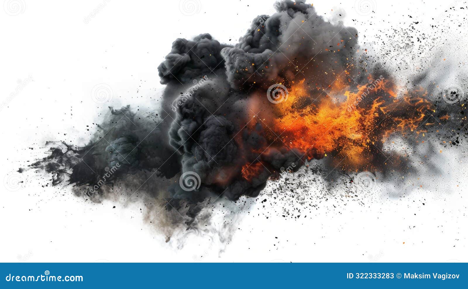 Explosive Burst of Fire and Smoke - Generative AI Stock Image - Image ...