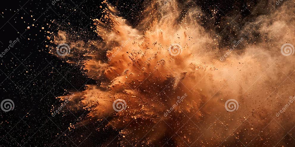 Explosive Burst of Fire and Sparks on Black Background Stock ...