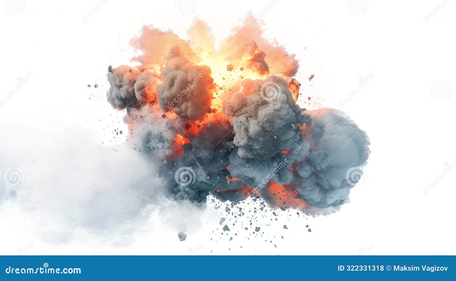Explosive Burst of Smoke and Fire, Generative AI Stock Photo - Image of ...