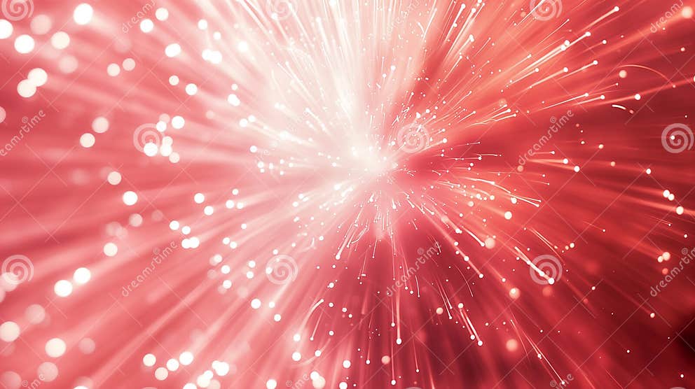 An Explosive Burst of Vibrant Red Light Rays Emanating from a Central ...