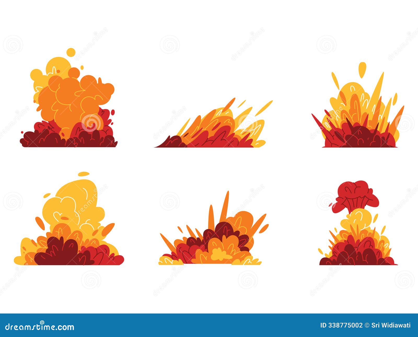 Explosive Cartoon Bomb Nuclear Detonation Explosion Effect Scene Set ...