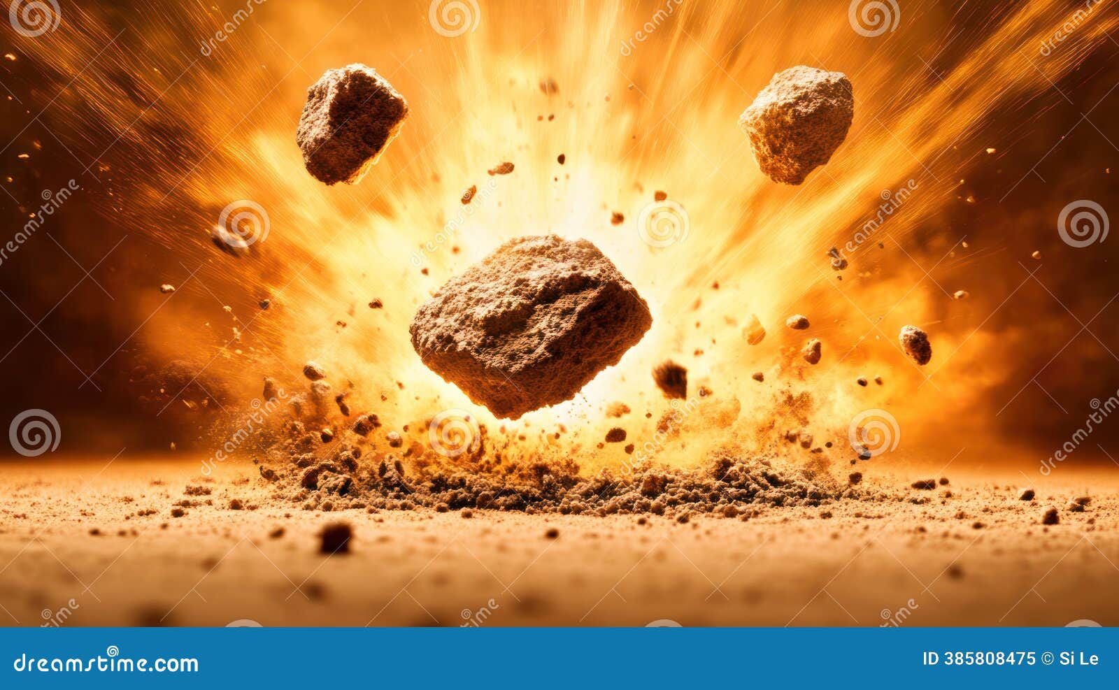 Terrifying Rocks Fire Explosion. Generate Ai Stock Image ...