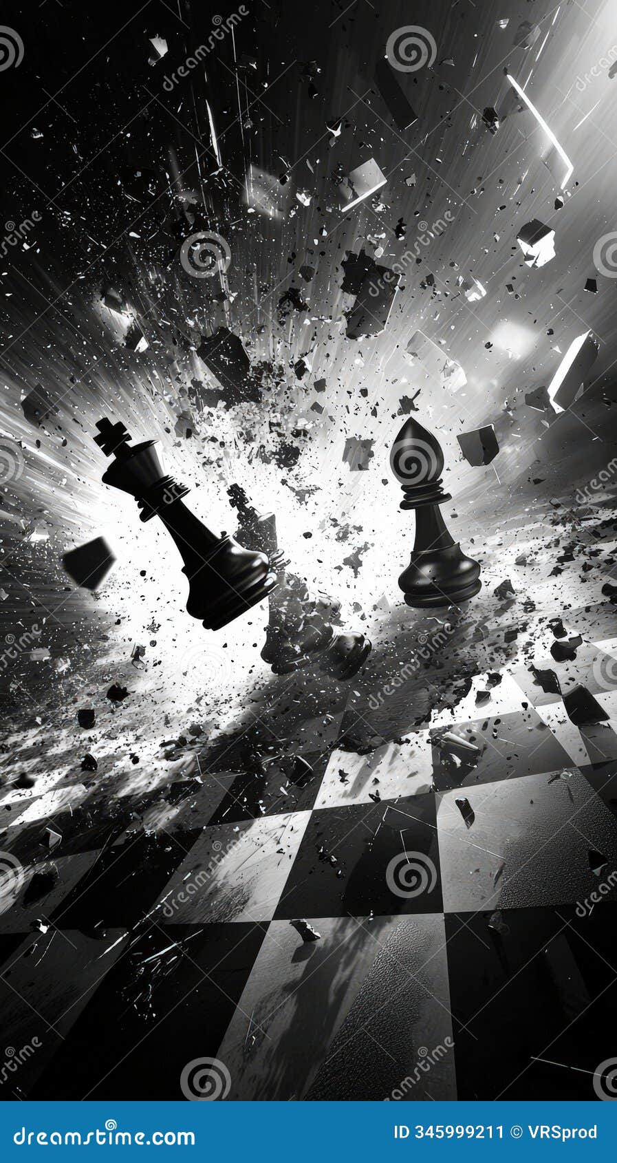 Explosive Chess Concept with Floating King and Bishop Stock Image ...