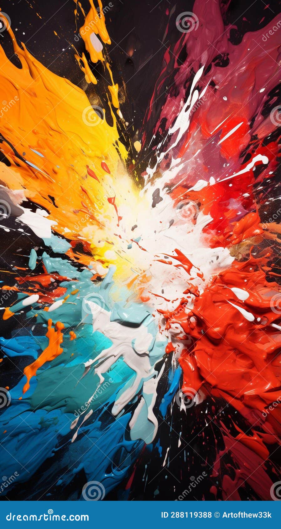 Explosive Clash: Abstract Ideas Collide in a Colorful Battle Stock ...