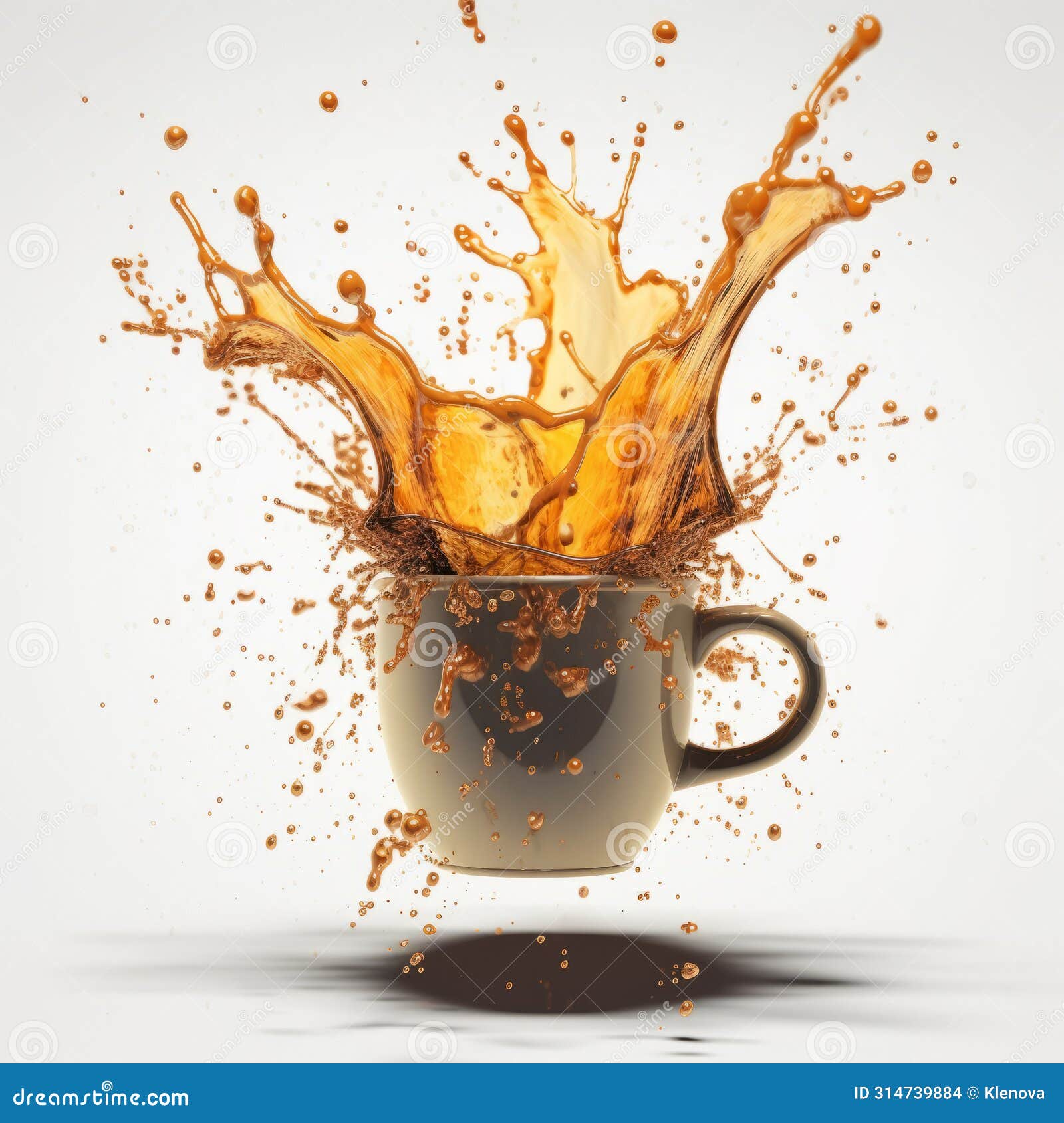 Explosive Coffee Mug Splash Isolated on White Background Stock ...