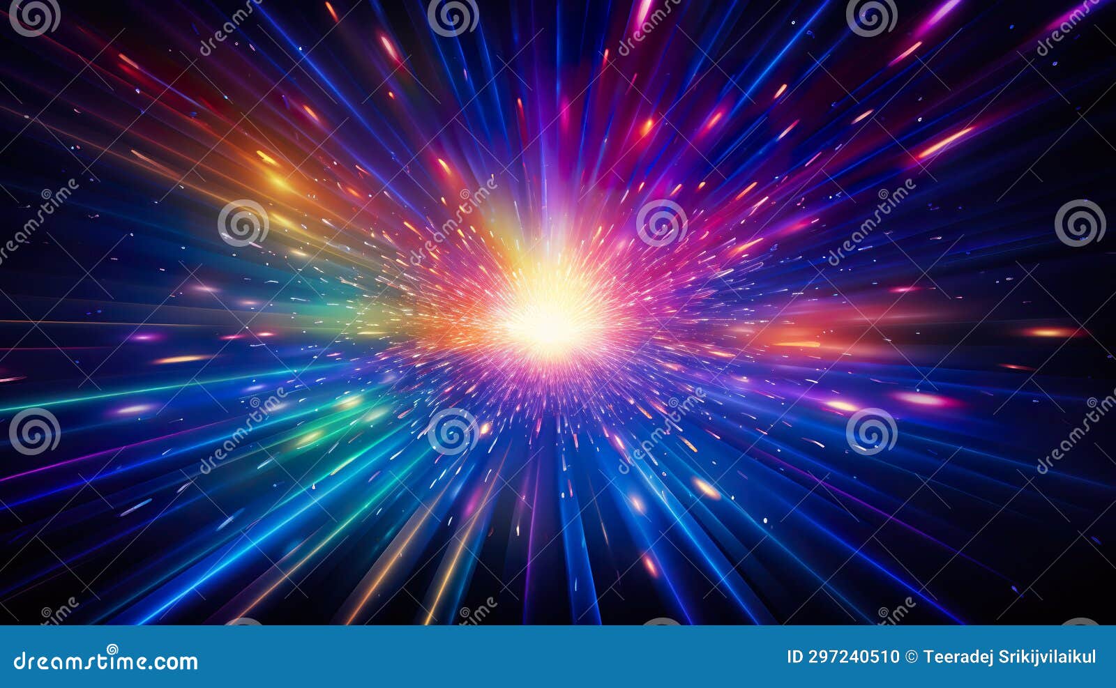 Explosive Color Beams from the Center Background. Generative AI. Stock ...