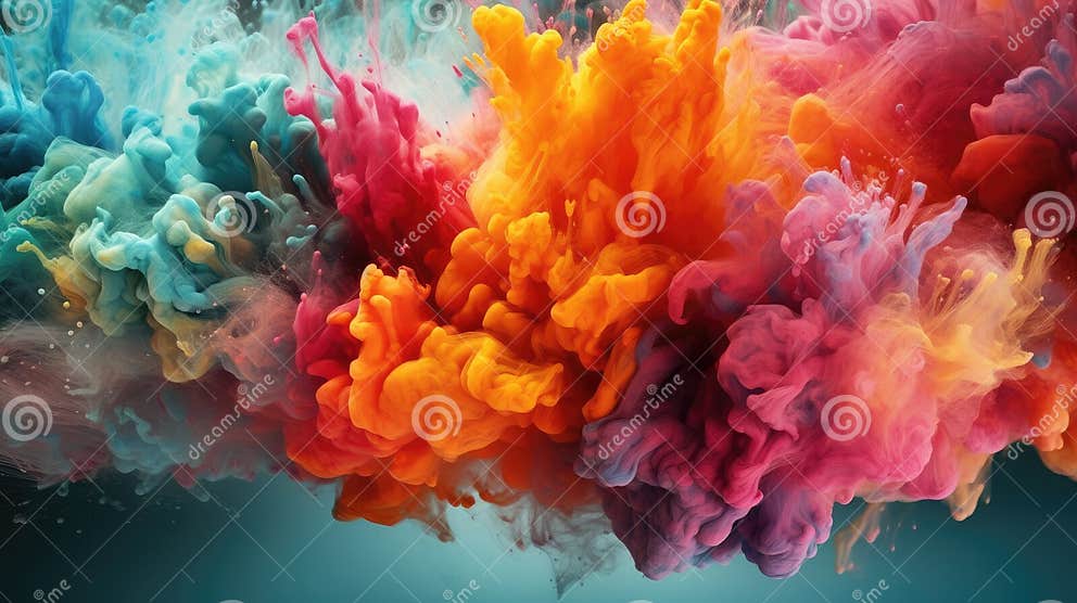 Explosive Color Burst in Vibrant Color. Abstract Art and Creative ...