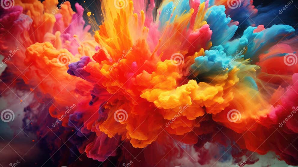 Explosive Color Burst in Vibrant Color. Abstract Art and Creative ...