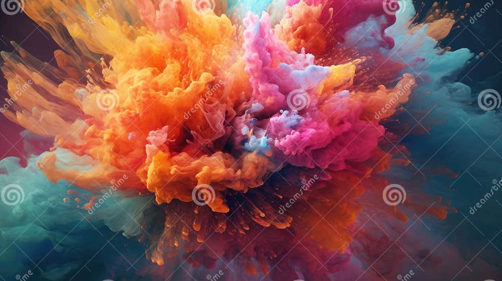 Explosive Color Burst in Vibrant Color. Abstract Art and Creative ...