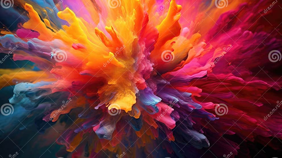 Explosive Color Burst in Vibrant Color. Abstract Art and Creative ...