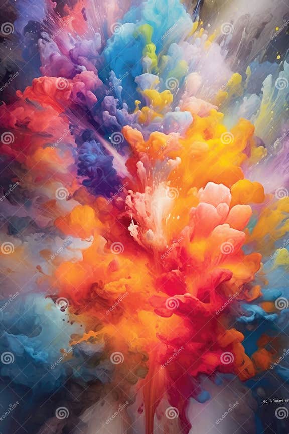 Explosive Color Burst in Vibrant Color. Abstract Art and Creative ...