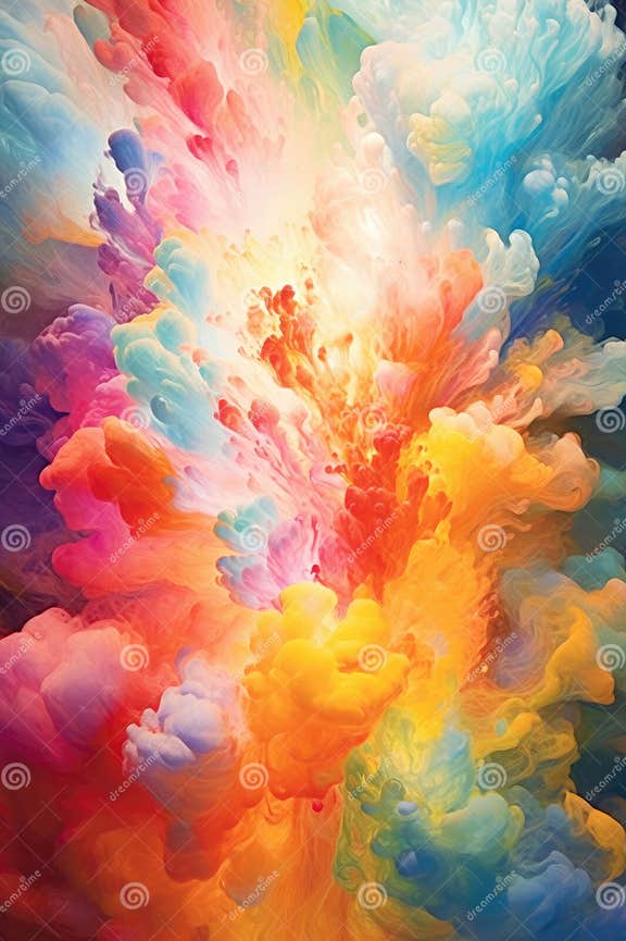 Explosive Color Burst in Vibrant Color. Abstract Art and Creative ...