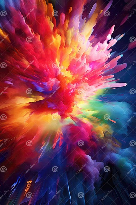 Explosive Color Burst in Vibrant Color. Abstract Art and Creative ...