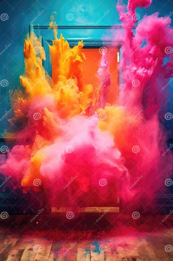 Explosive Color Burst in Vibrant Color. Abstract Art and Creative ...