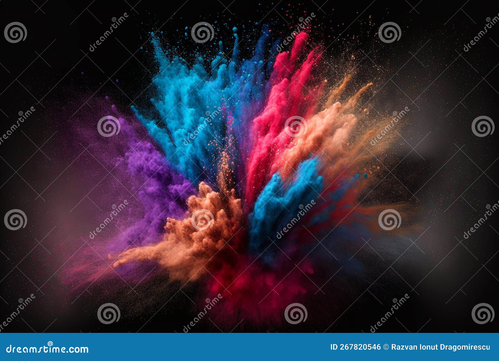 Explosive Color Powder Burst Rainbow Colors Dust Splash Concept. Ai ...