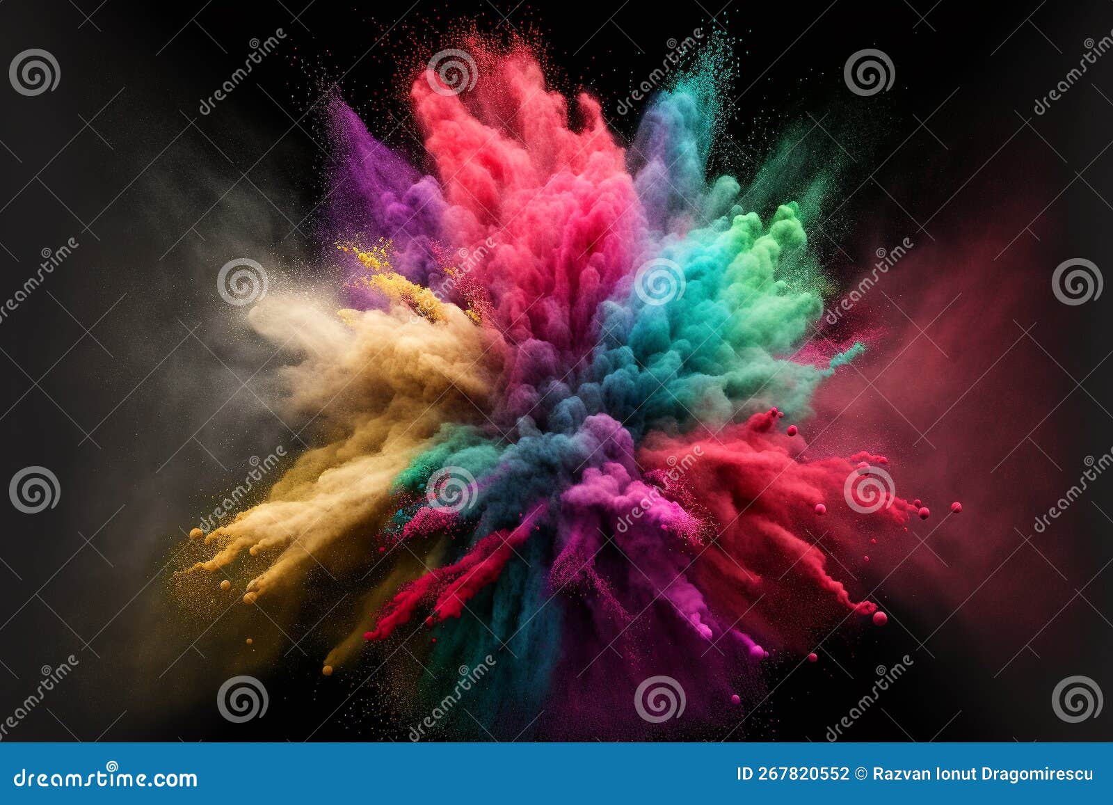 Explosive Color Powder Burst Rainbow Colors Dust Splash Concept. Ai ...