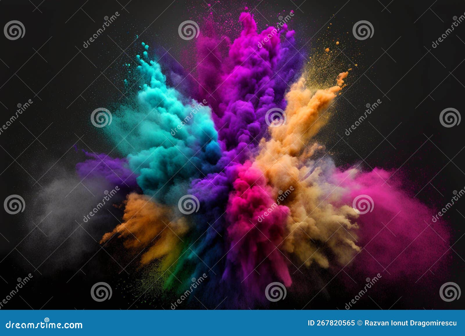 Explosive Color Powder Burst Rainbow Colors Dust Splash Concept. Ai ...