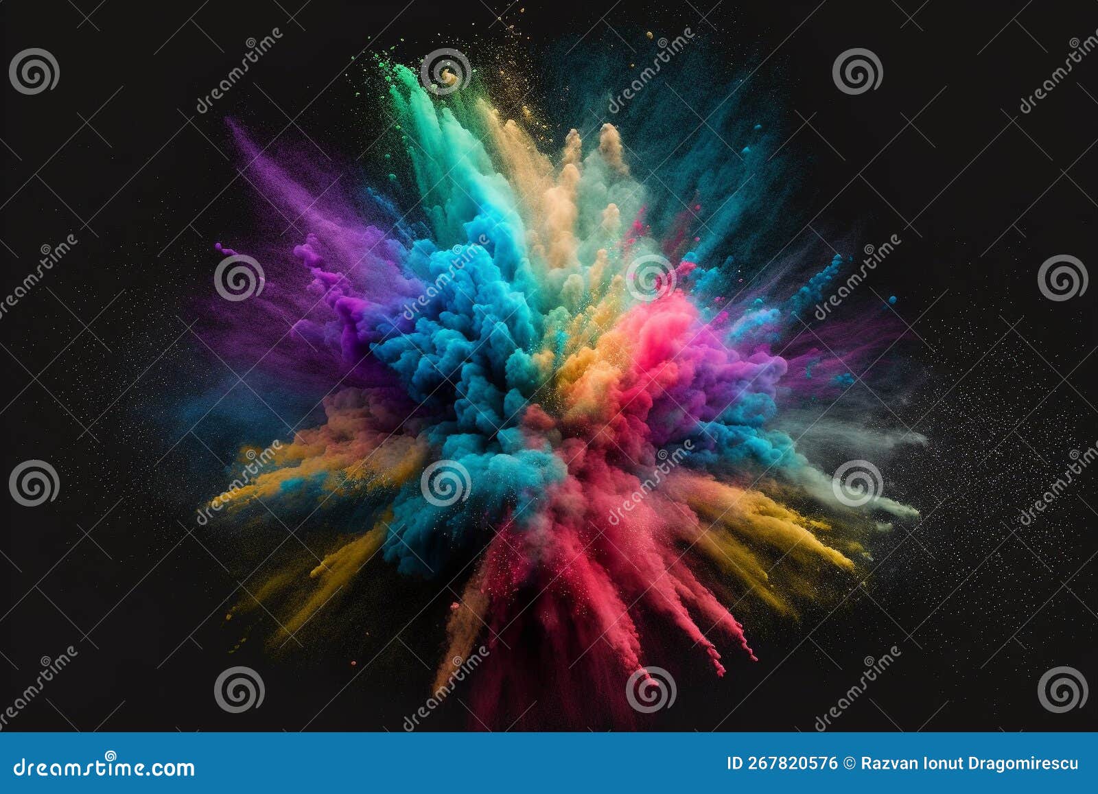 Explosive Color Powder Burst Rainbow Colors Dust Splash Concept. Ai ...