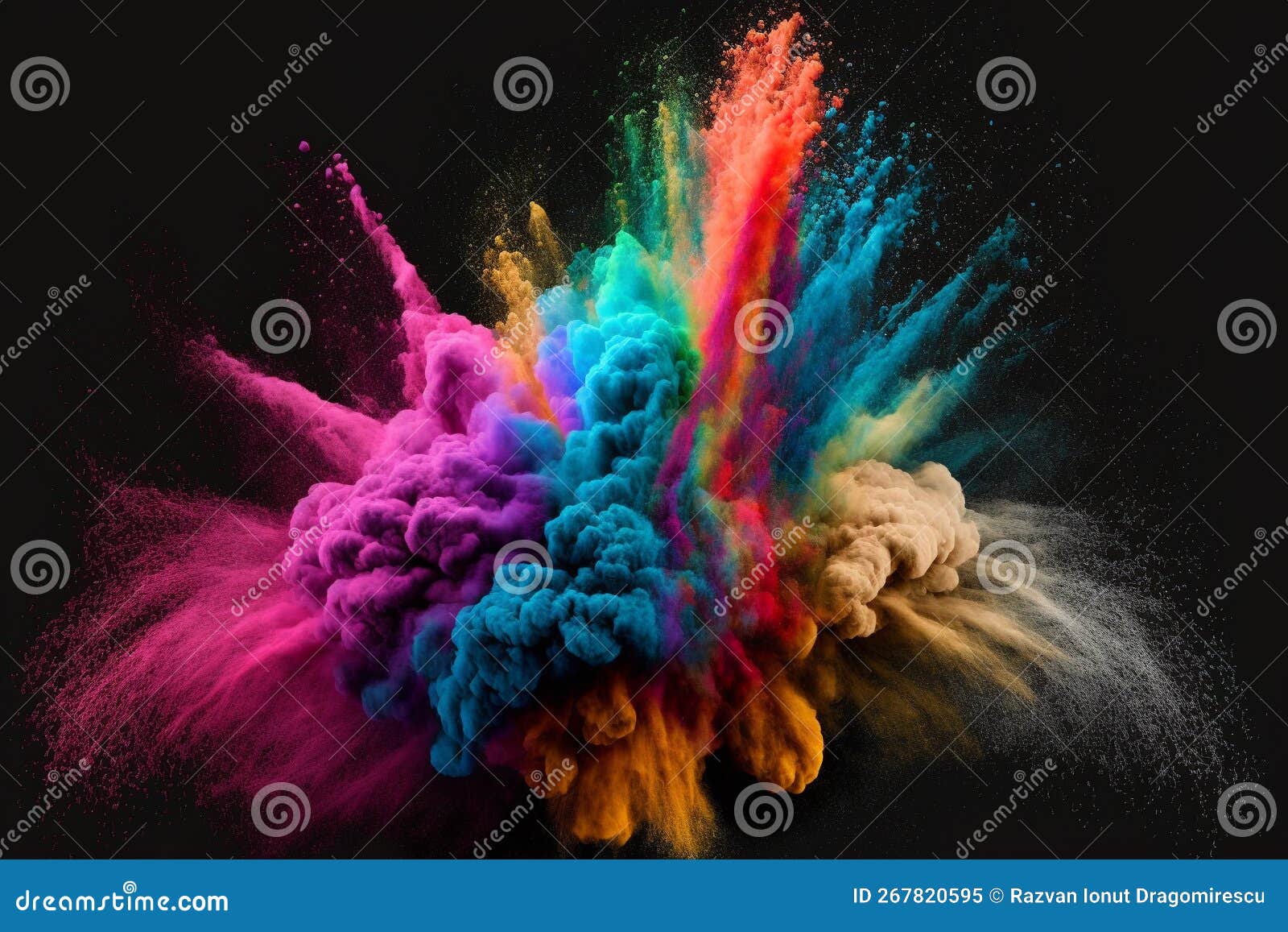 Explosive Color Powder Burst Rainbow Colors Dust Splash Concept. Ai ...