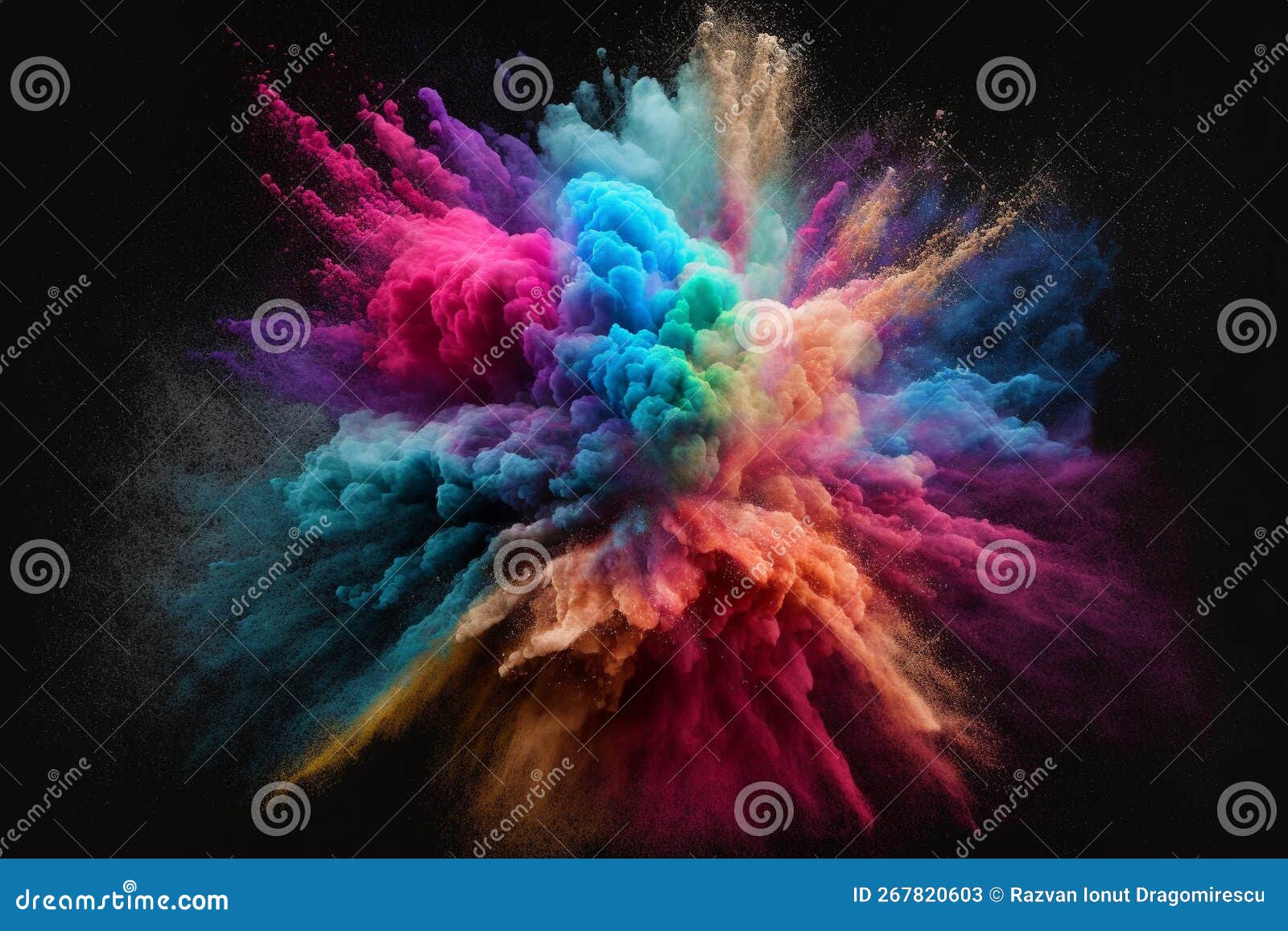 A Burst Of Rainbow Colors Explodes From A Single Source Captured In ...