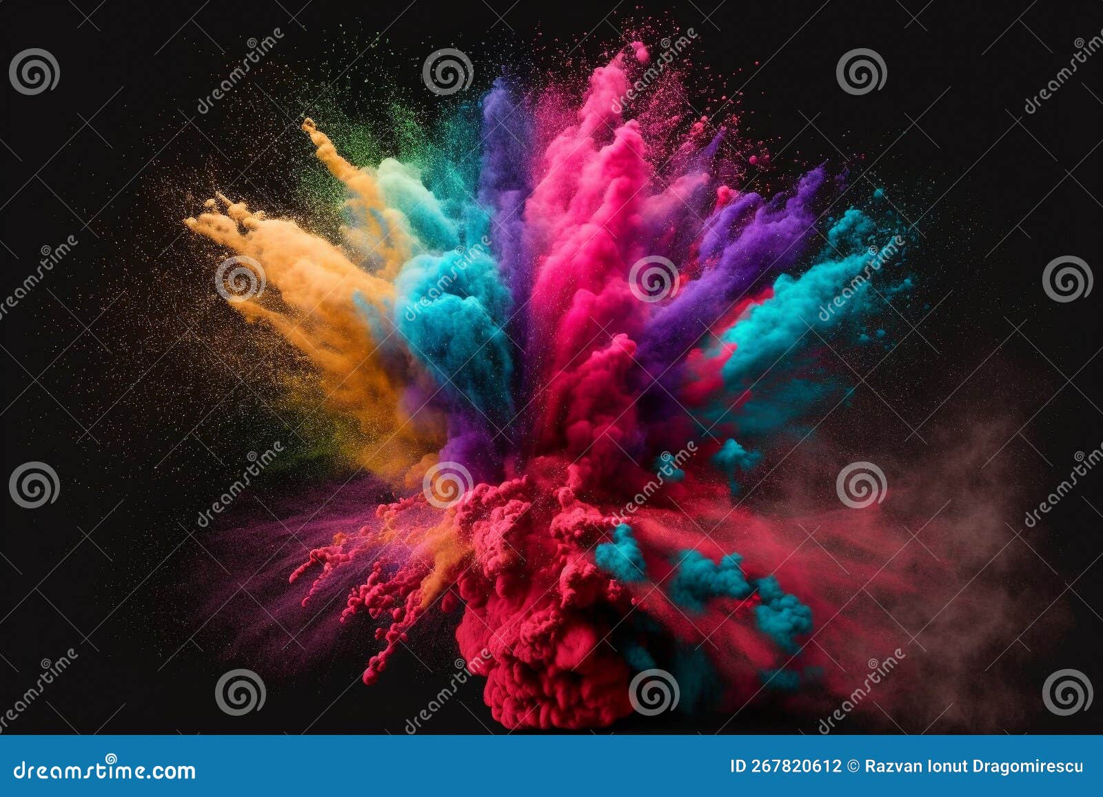 Explosive Color Powder Burst Rainbow Colors Dust Splash Concept. Ai ...