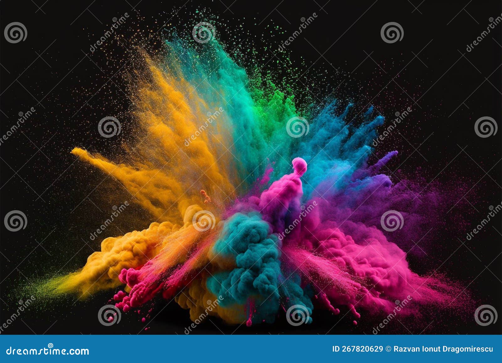 Explosive Color Powder Burst Rainbow Colors Dust Splash Concept. Ai ...