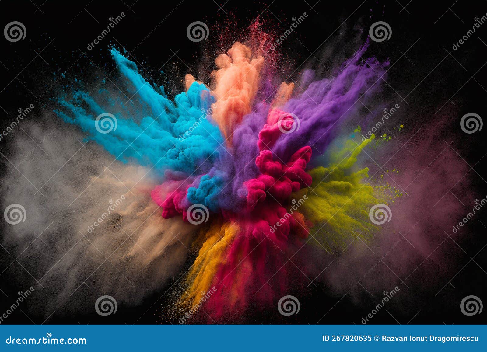 Explosive Color Powder Burst Rainbow Colors Dust Splash Concept. Ai ...