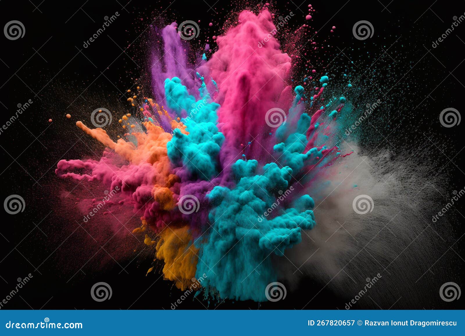 Explosive Color Powder Burst Rainbow Colors Dust Splash Concept. Ai ...