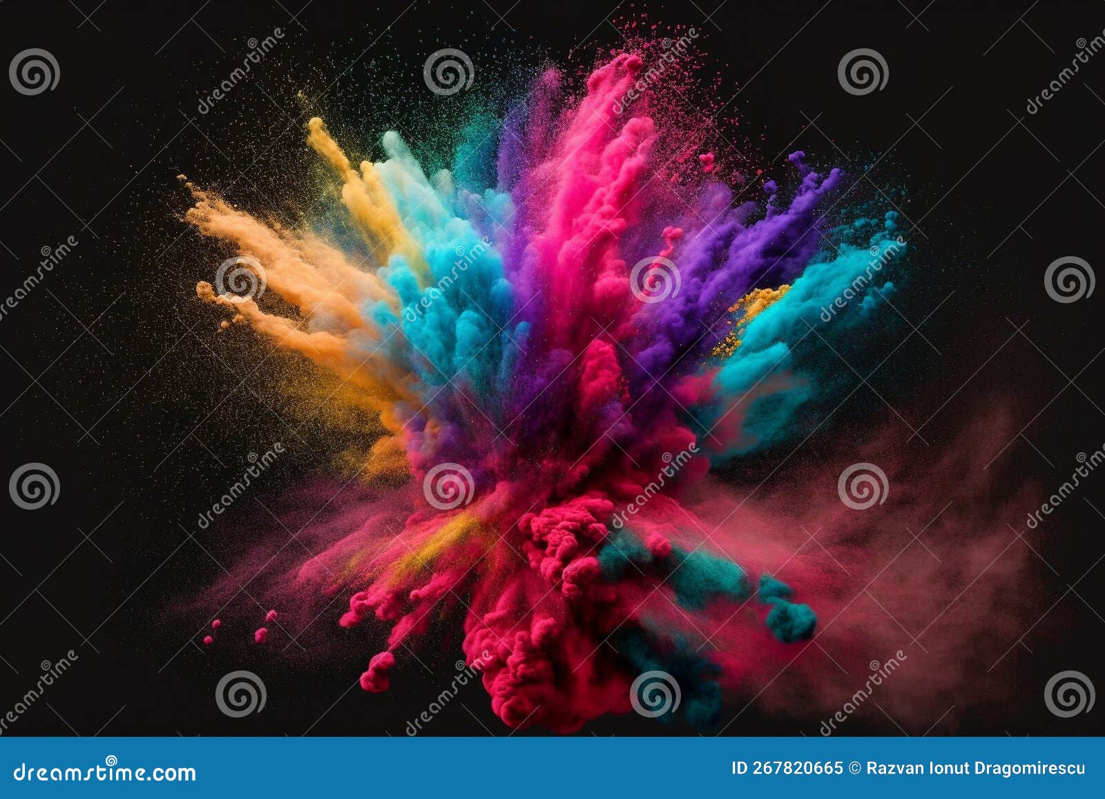 Explosive Color Powder Burst Rainbow Colors Dust Splash Concept. Ai ...