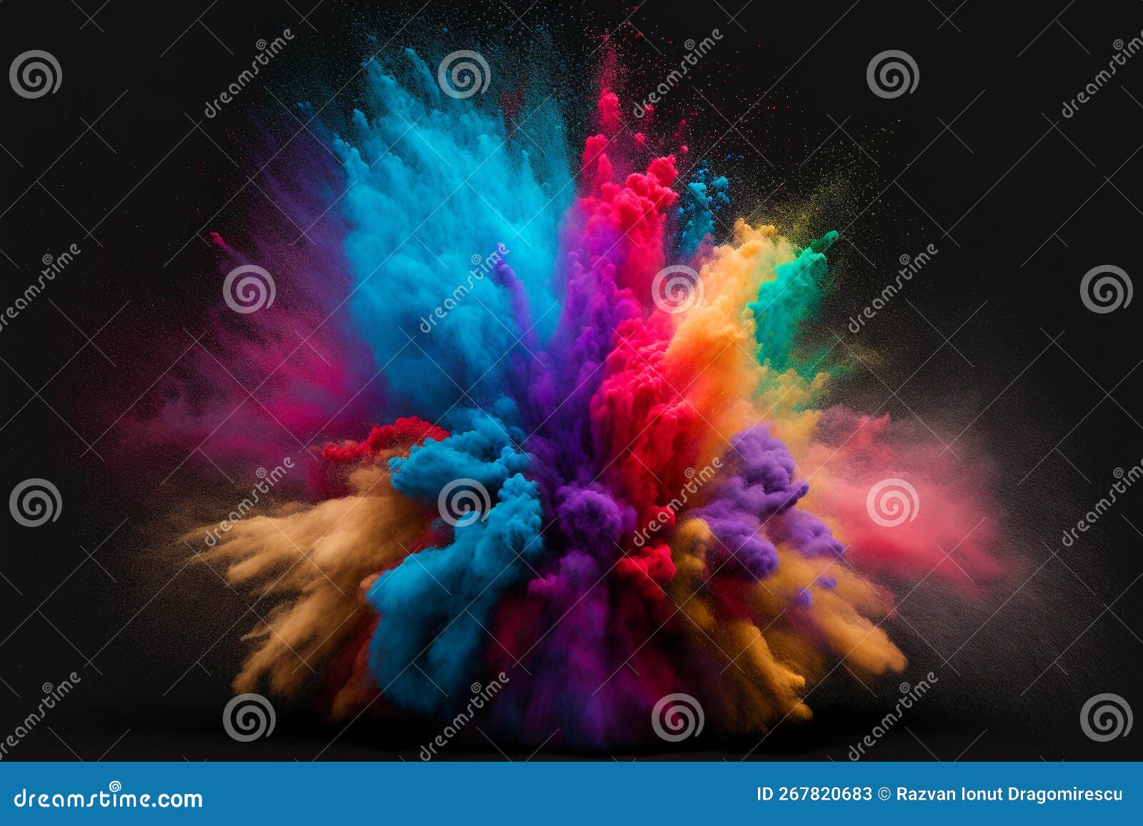 Explosive Color Powder Burst Rainbow Colors Dust Splash Concept. Ai ...
