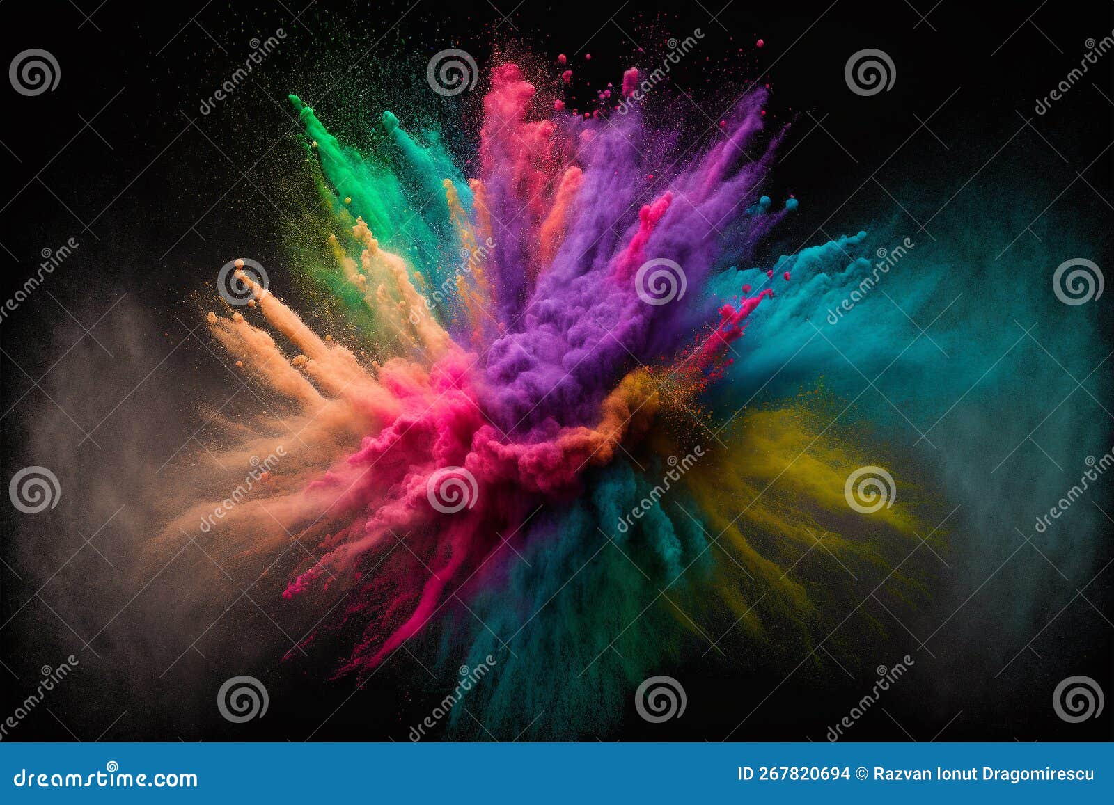 Explosive Color Powder Burst Rainbow Colors Dust Splash Concept. Ai ...