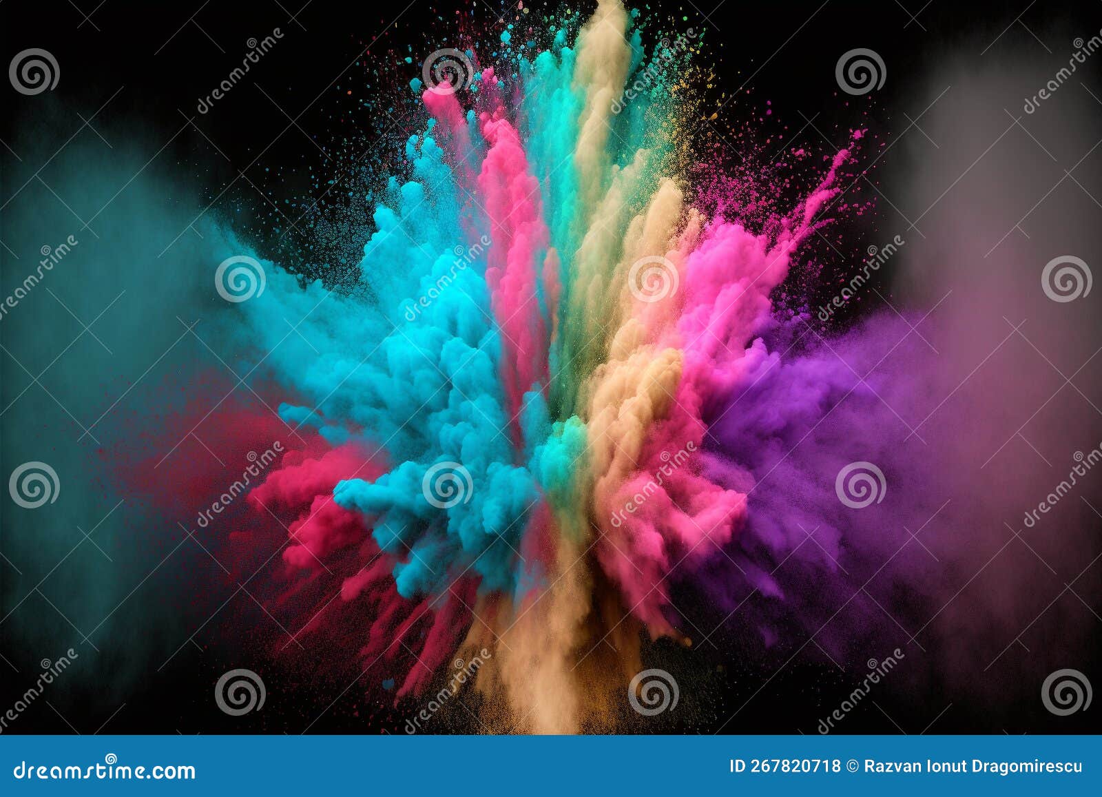 Explosive Color Powder Burst Rainbow Colors Dust Splash Concept. Ai ...